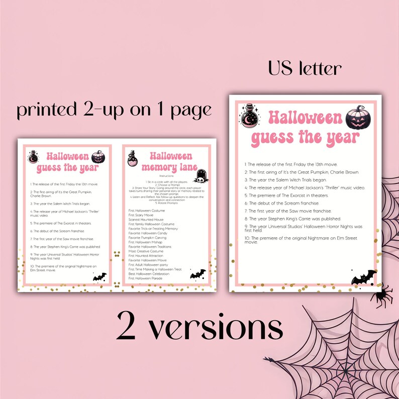 Halloween Games Bundle - Printable Pink Party Games for Adults & Teens ...