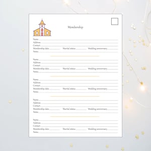 Church Record Book, Tithe Log, Donations Tracker, Membership Tracker ...