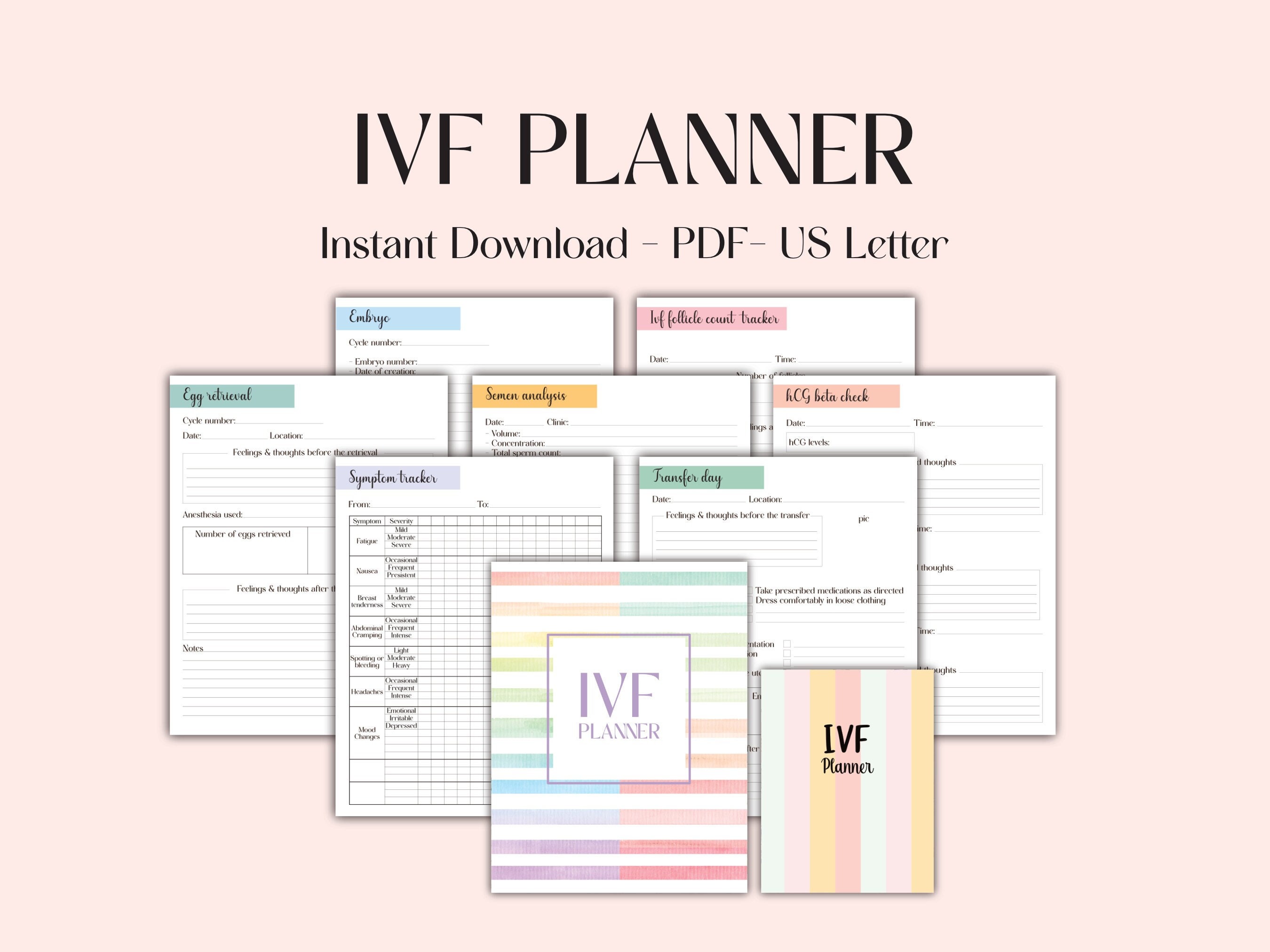 IVF Planner Printable, IVF Checklist, Fertility Planner, IVF Treatment ...