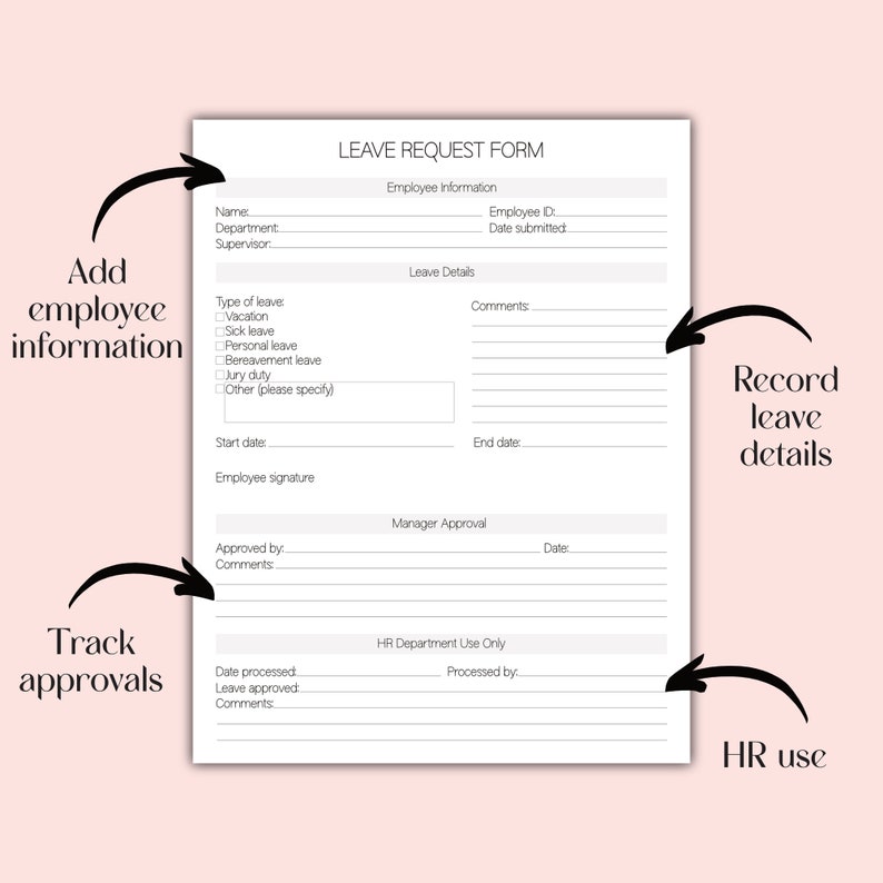 Leave Request Form, Leave Request Template, Time-off Management ...