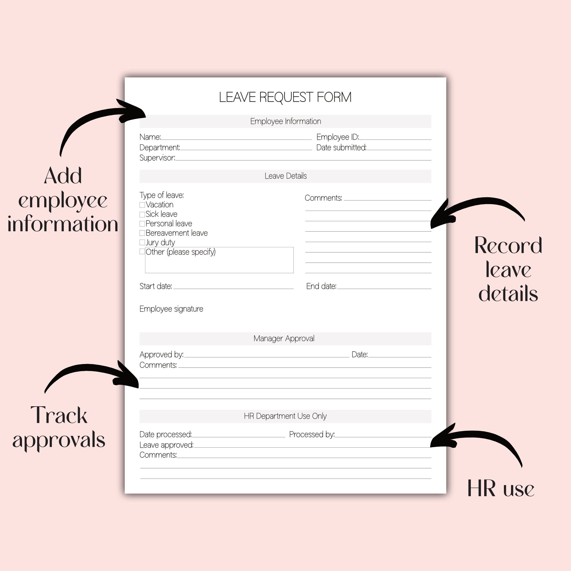 Leave Request Form, Leave Request Template, Time-off Management ...