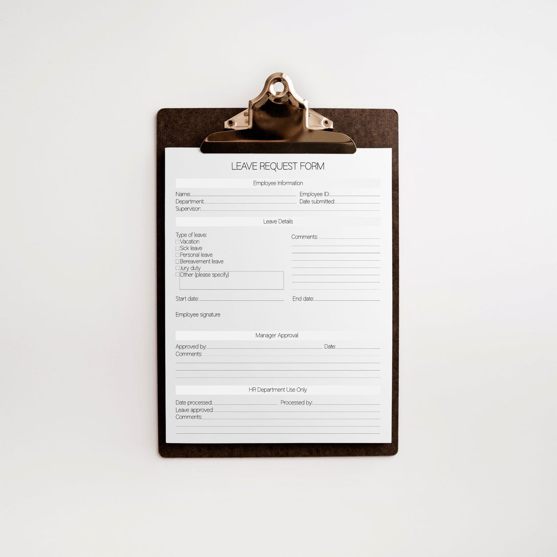 Leave Request Form, Leave Request Template, Time-off Management ...