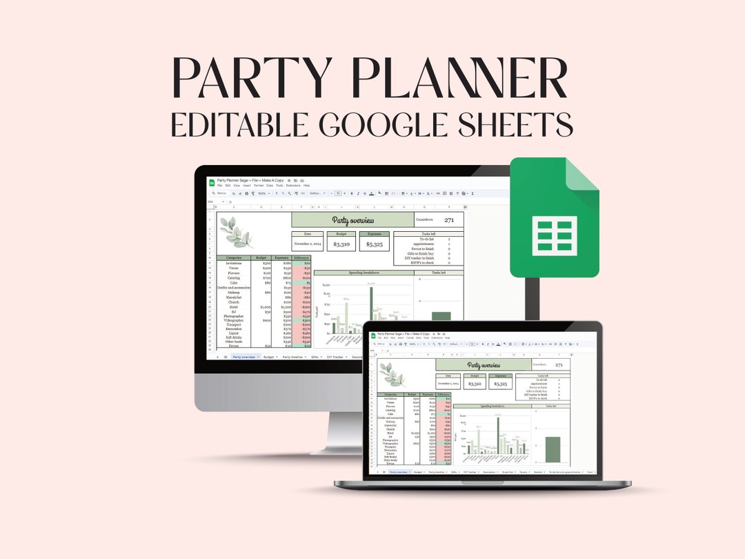 Party Planner Template, Party Planning Checklist, Editable in Google ...