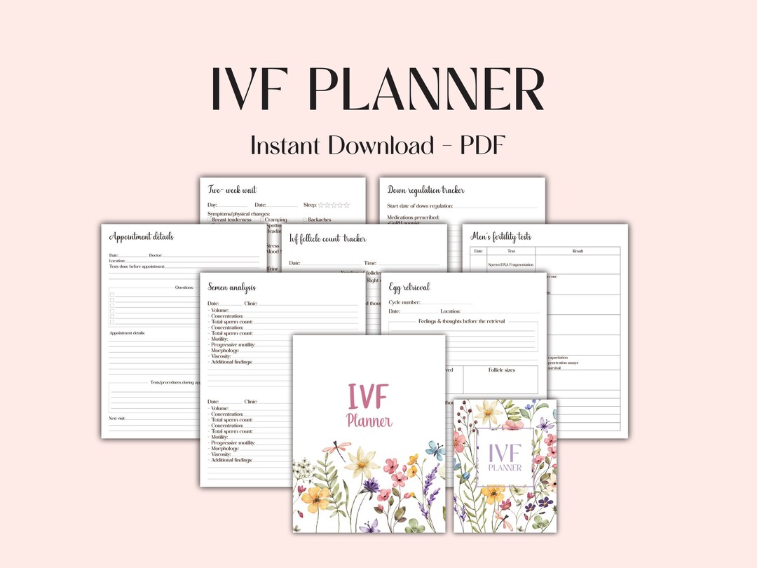 IVF Planner Printable, IVF Checklist, Fertility Planner, IVF Treatment ...