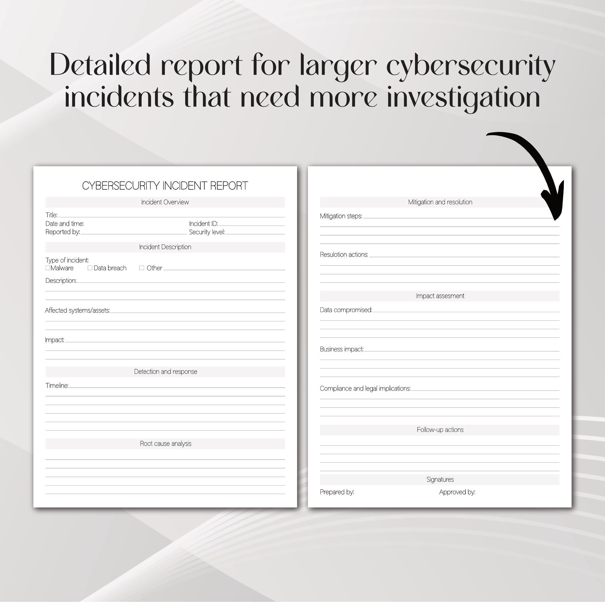 Cybersecurity Incident Form - Cyber Threats Report Template for Work IT ...