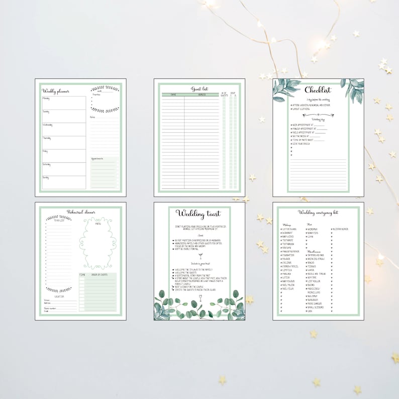 Mother of the Bride Planner, Botanical, Printable Wedding Checklist ...