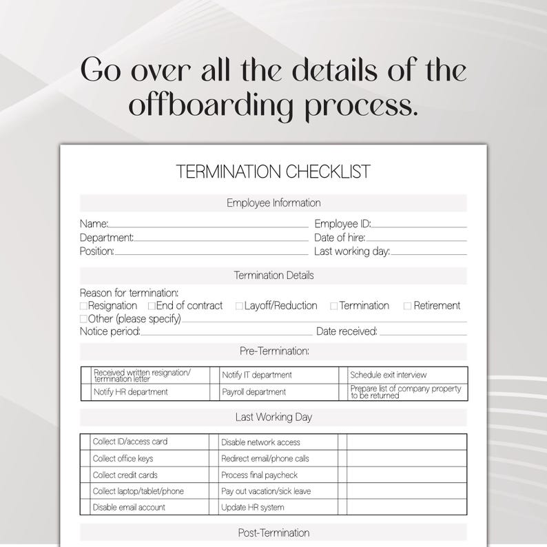 Offboarding Checklist: Employee Termination Process & Resignation To-do ...