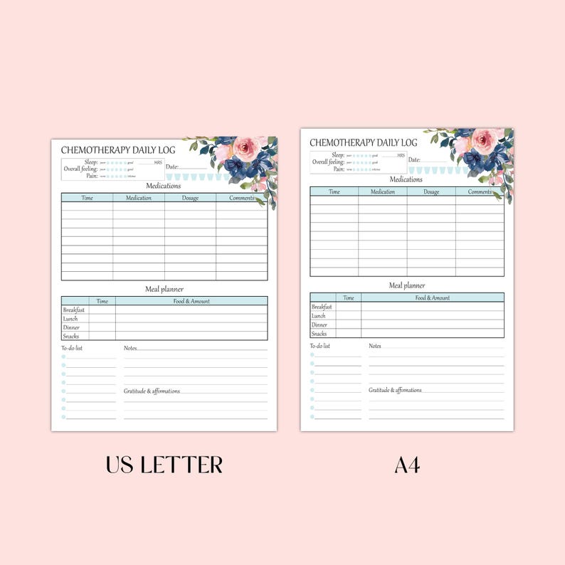 Chemo Tracker, Chemo Log, Chemotherapy Care, Cancer Digital Download ...