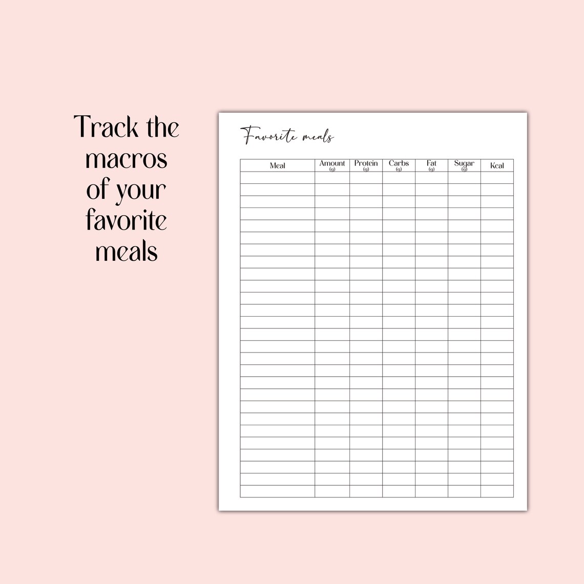 Macro Tracker Printable, Daily and Weekly Food Journal to Track Calorie ...