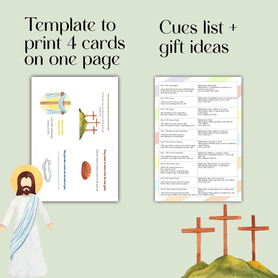 Kids Easter Scavenger Hunt Printable Game, Editable Christian Treasure ...