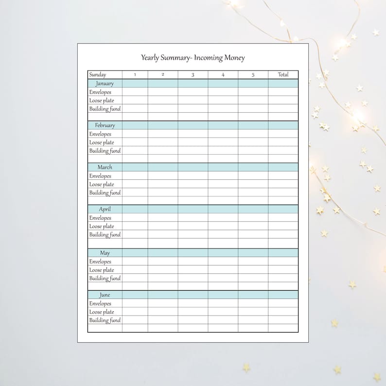 Church Record Book, Tithe Log, Donations Tracker, Membership Tracker ...