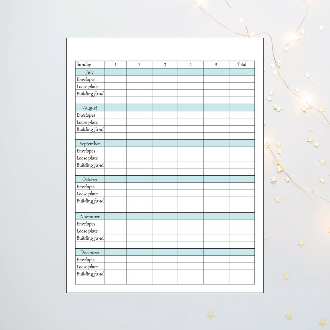 Editable, Tithe Tracker, Giving Log, Tithes and Offerings, Donations ...