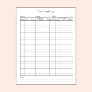 Food Safety Hygiene Record Sheets, Kitchen Cleaning Checklist ...
