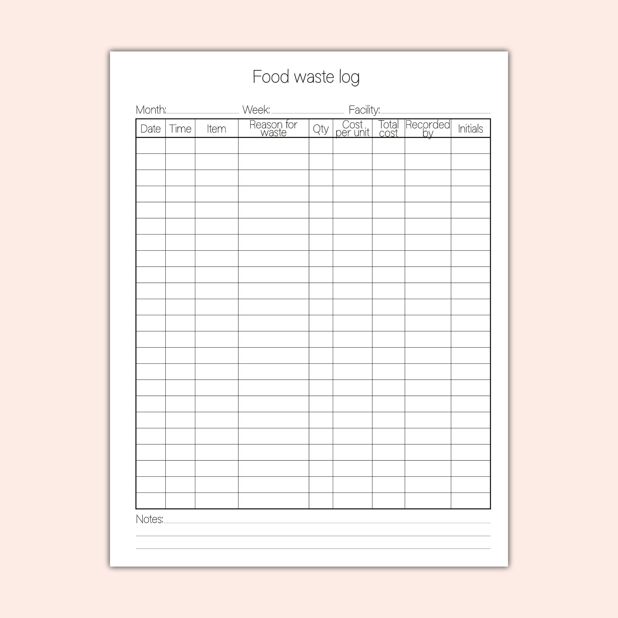 Food Safety Hygiene Record Sheets, Kitchen Cleaning Checklist ...