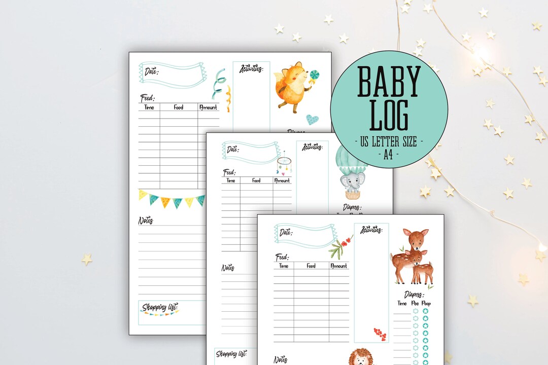 Printable Baby Log, Daily Baby Report, Monitor Food, Sleep and Diapers ...