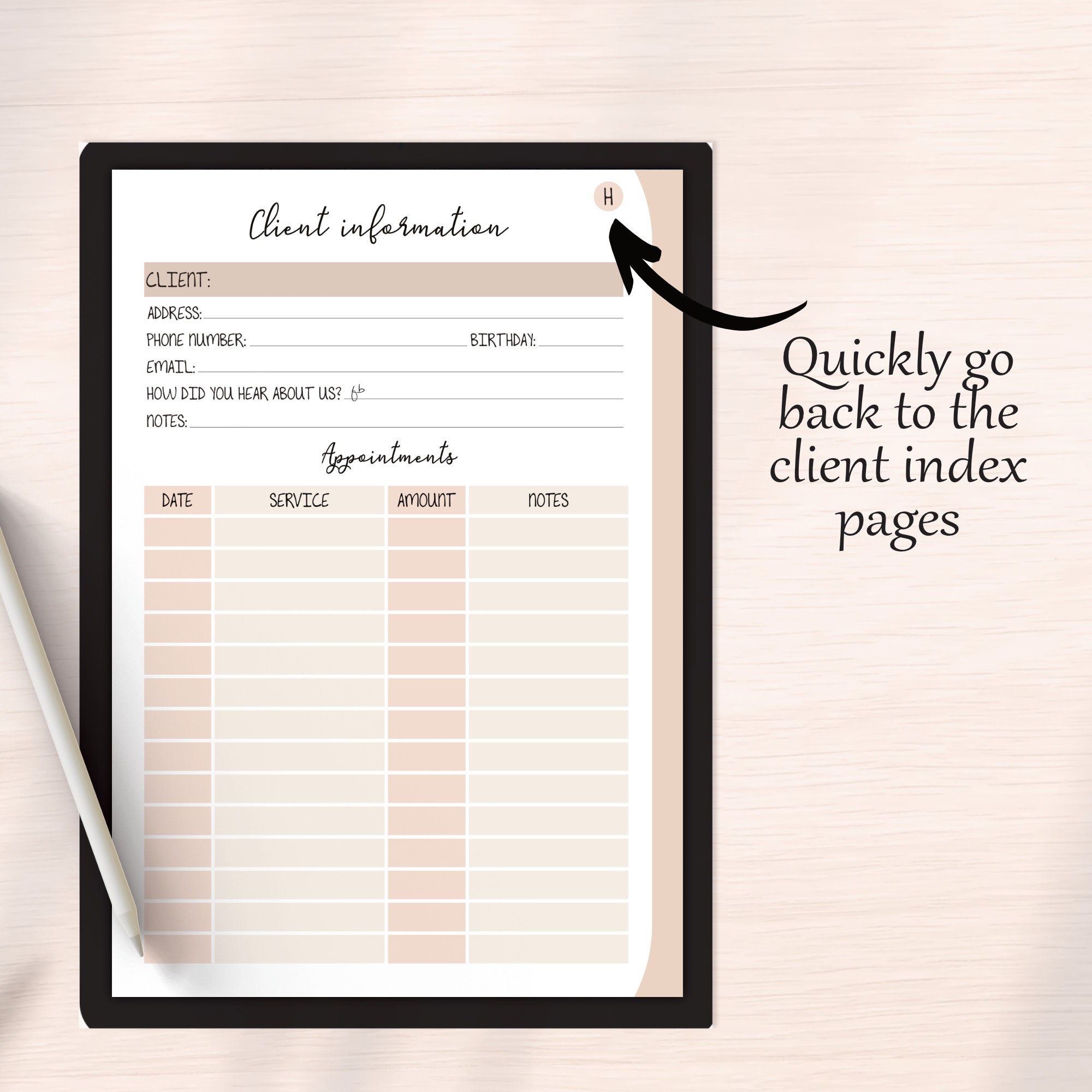 Client Information Form, Digital Client Information Sheets for Tablets ...