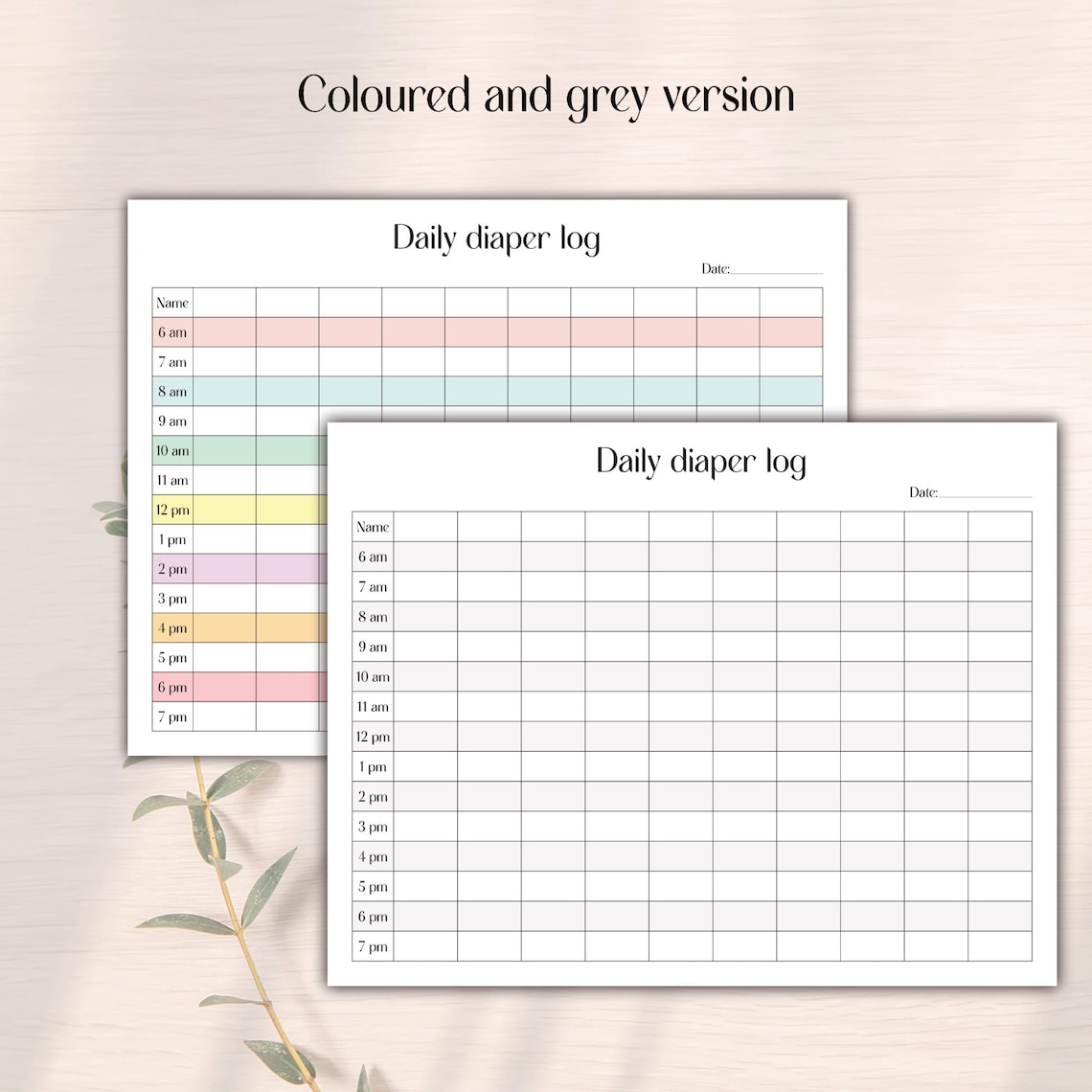 Diaper Changing Tracker Printable, Daily Diaper Log & Classroom Chart ...