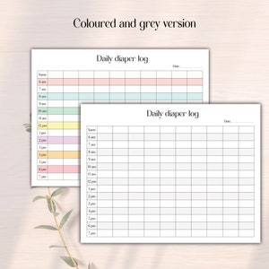 Diaper Changing Tracker Printable, Daily Diaper Log & Classroom Chart ...