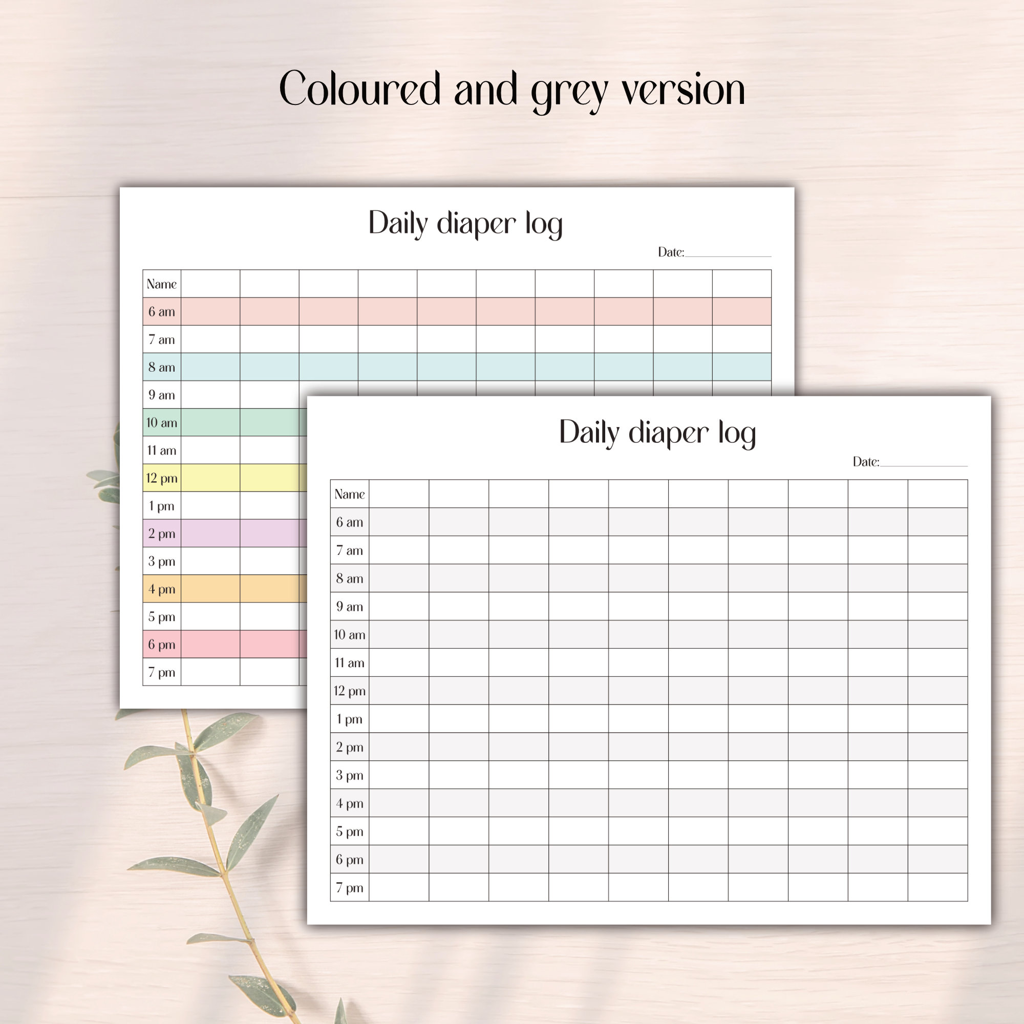 Diaper Changing Tracker Printable, Daily Diaper Log & Classroom Chart ...