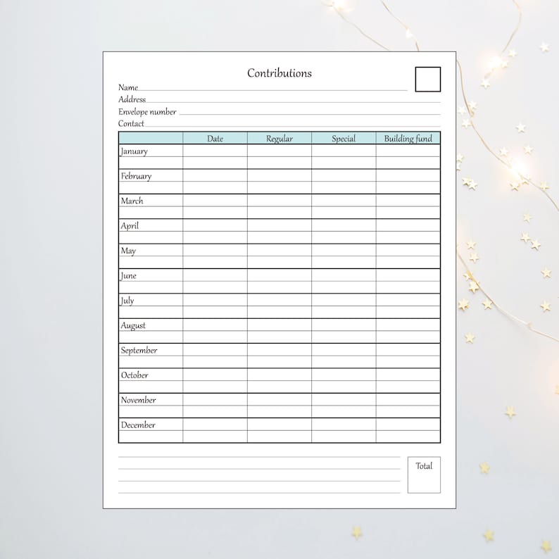 Church Record Book, Tithe Log, Donations Tracker, Membership Tracker ...
