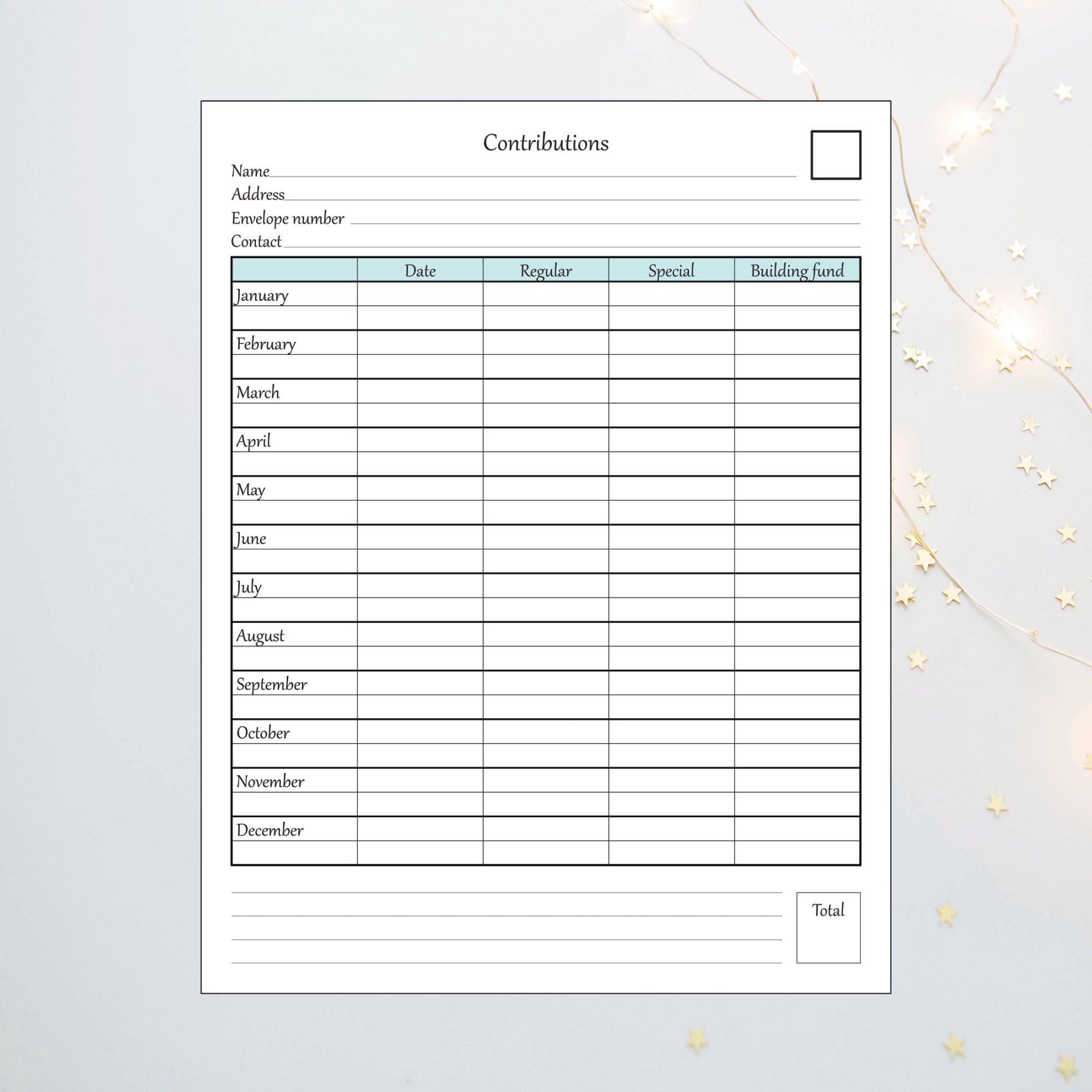 Church Record Book, Tithe Log, Donations Tracker, Membership Tracker ...
