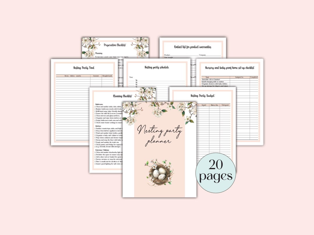 Nesting Party Planner: Prepare for Baby Party Guide, New Baby Organizer ...