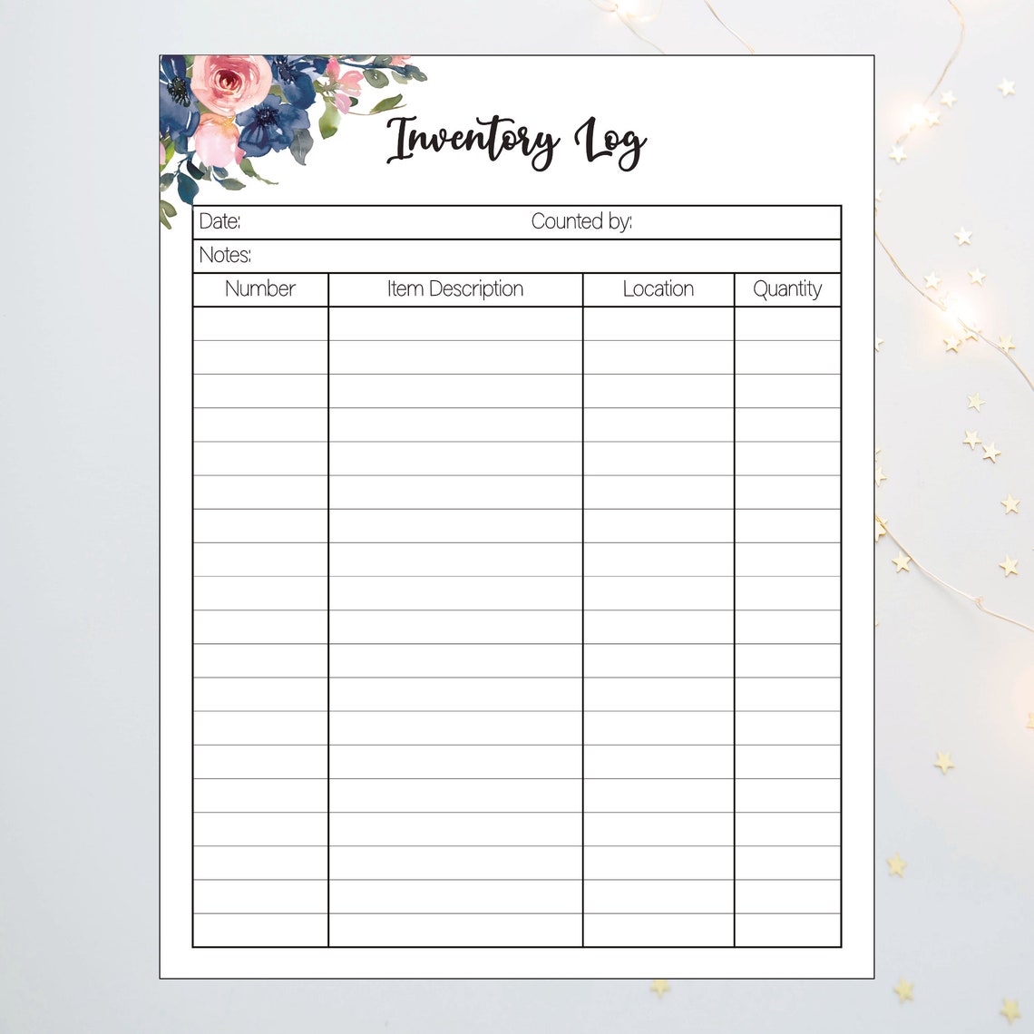 Printable Inventory List, Inventory Log, Inventory Tracker, Inventory ...
