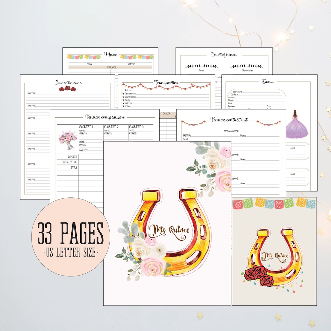 Quinceañera Planner, Quince Planning Checklist, Quinceañera Templates ...