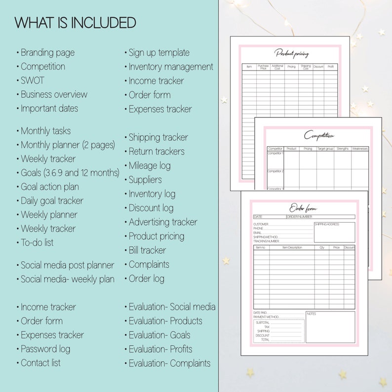 Business Planner - Printable Business Organizer for Entrepreneurs ...