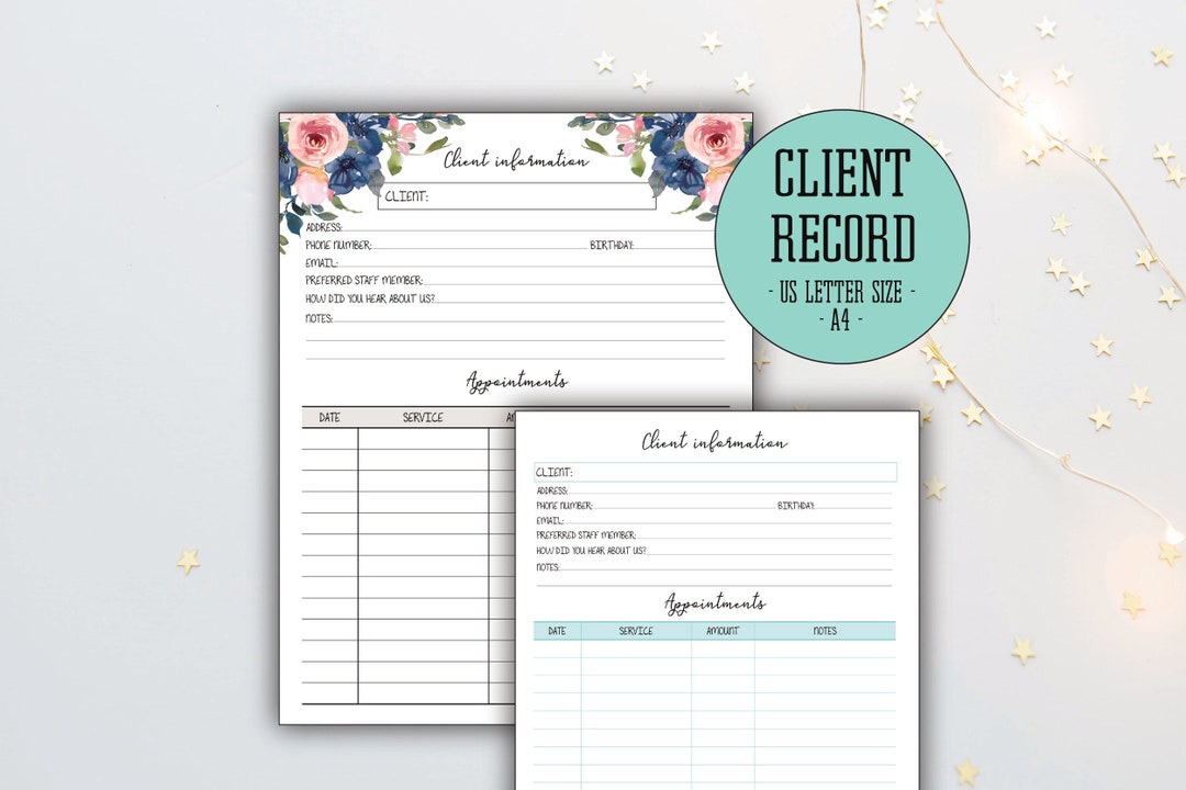 Client Info Sheet, Customer Tracking, Information Log, PRINTABLE Sheets ...