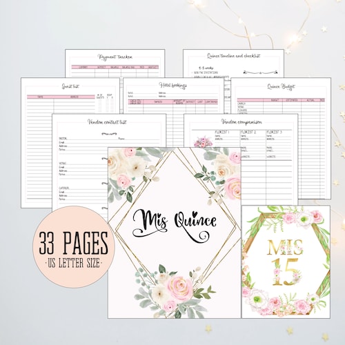 Quinceañera Planner Quince Planning Checklist Quinceañera - Etsy