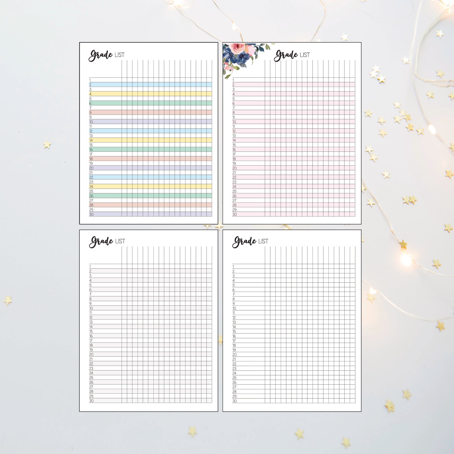 Teacher Gradebook Printable, Attendance Gradebook, Grade Sheet , Grade ...