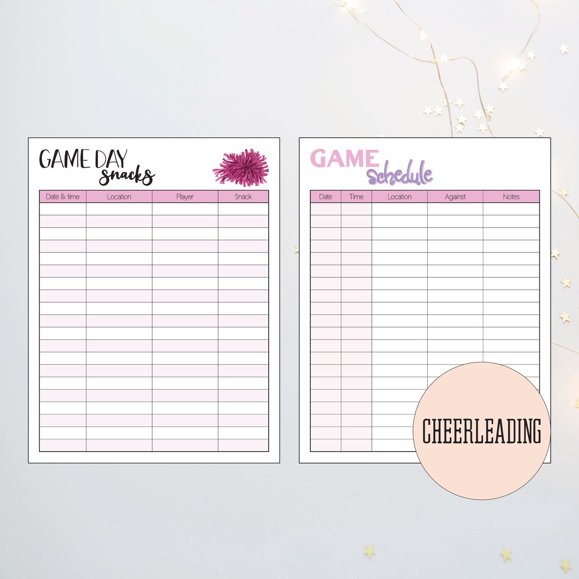 Game Day Snack Game Schedule Template Game Day Snack Sign - Etsy