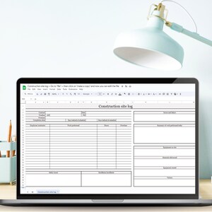 Construction Site Log Editable in Google Sheets, Job Site Project ...