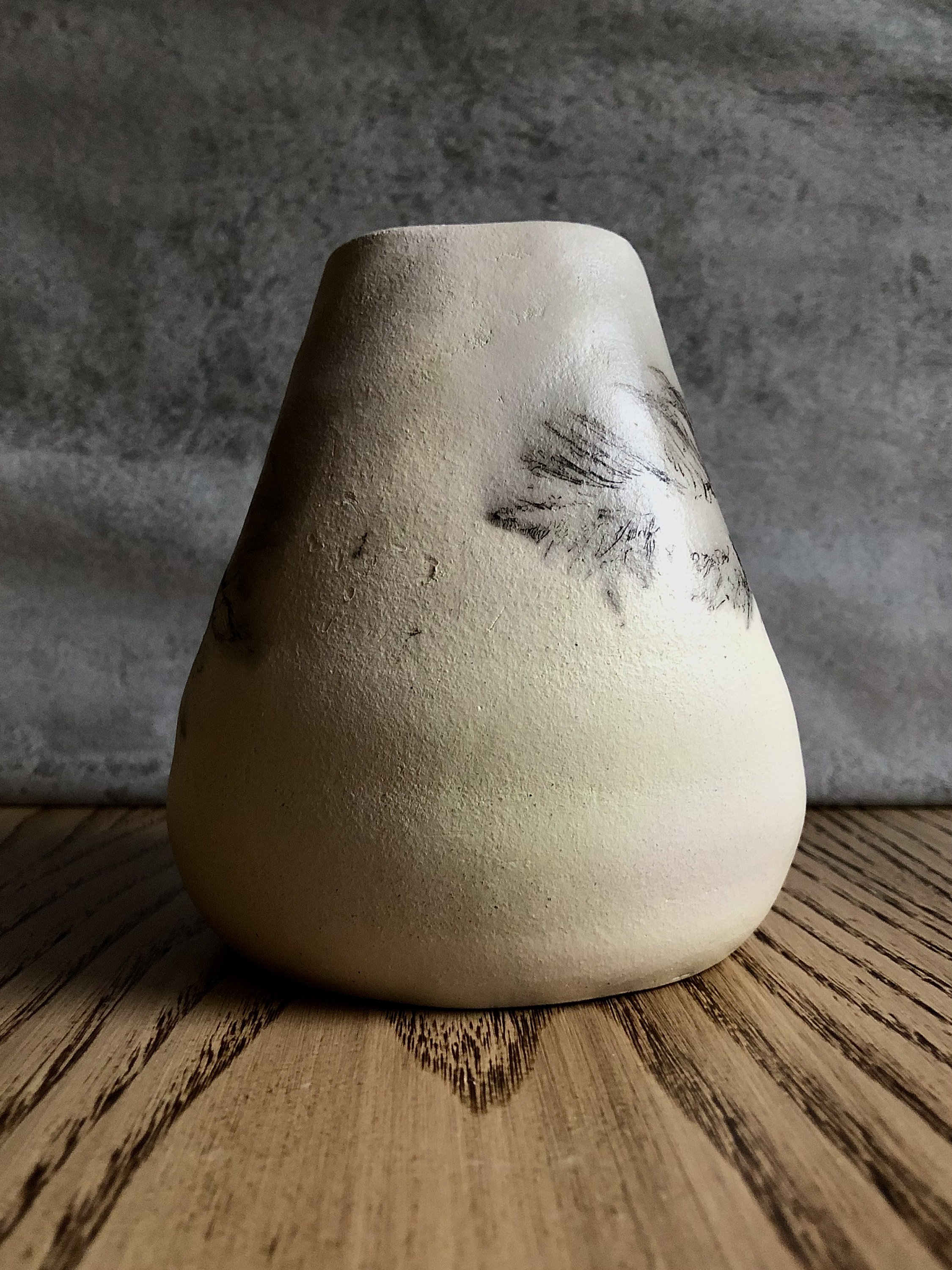 Black and White Raku Ceramic Vase Decorated With a Black - Etsy
