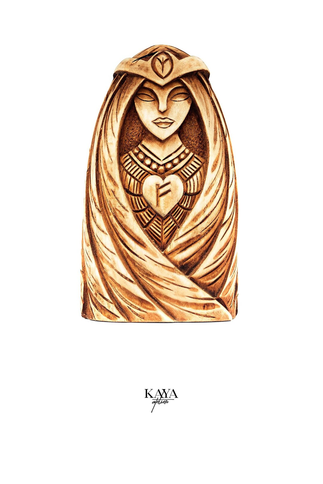 Freya Statuette Hand Made From Linden. Original Hand Carved Freya ...