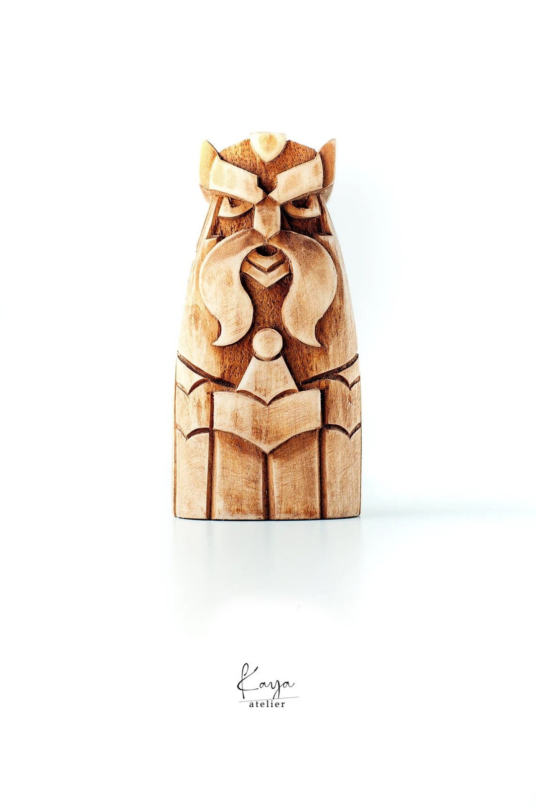 Wooden Figurine - Magni. Hand-carved Wooden Statue Magni ("strong"). A ...