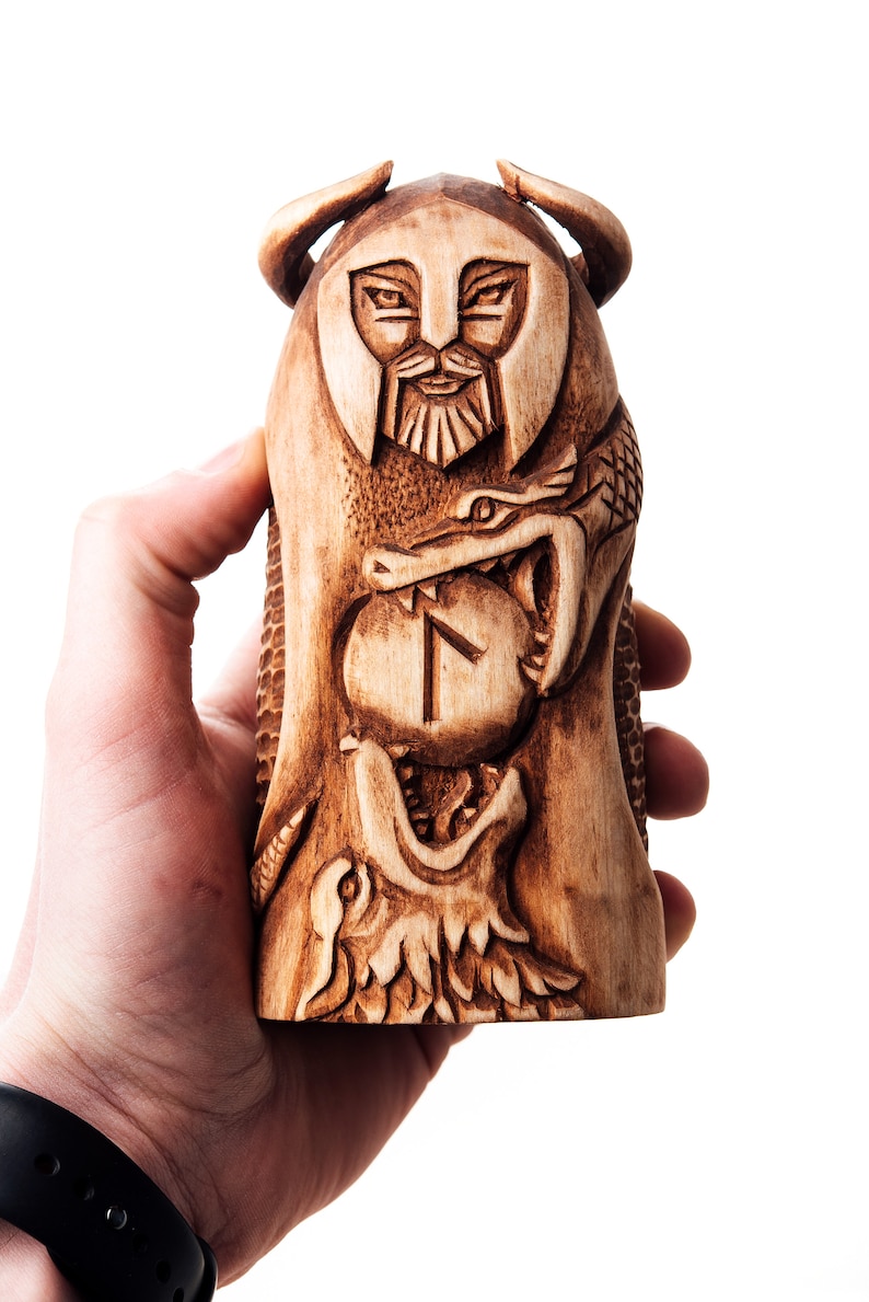 Wooden Loki Statue. Beautiful Statue Loki. Scandinavian Gift Statuette ...