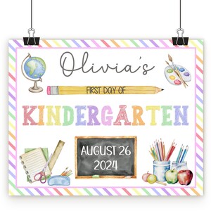 Editable First Day of School Sign, School Sign Template, Back to School ...