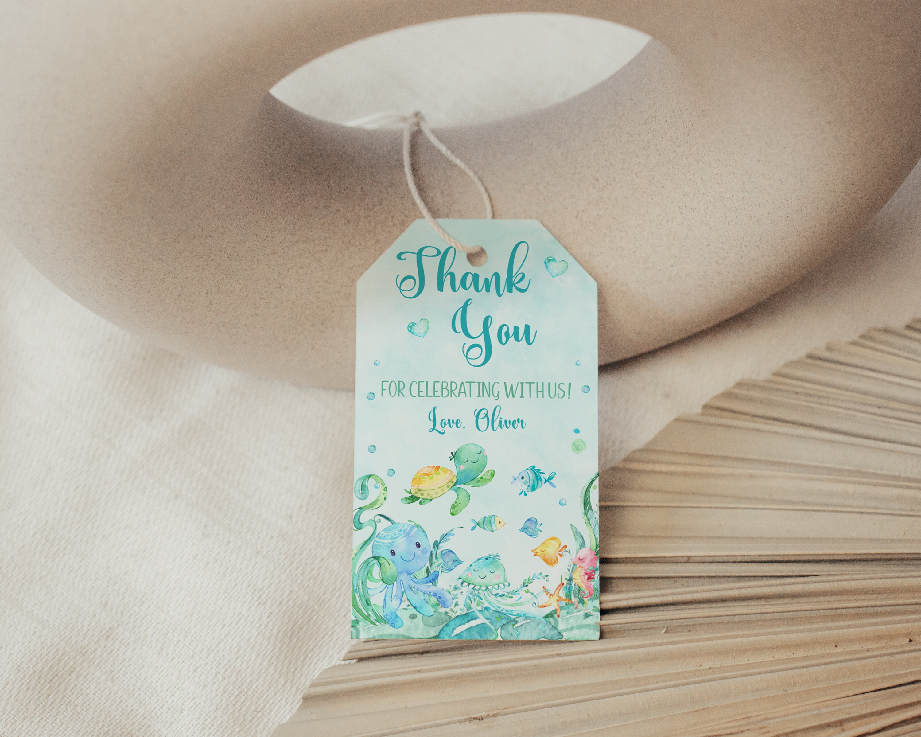 Editable Under the Sea Birthday Favor Tag Under the Sea - Etsy