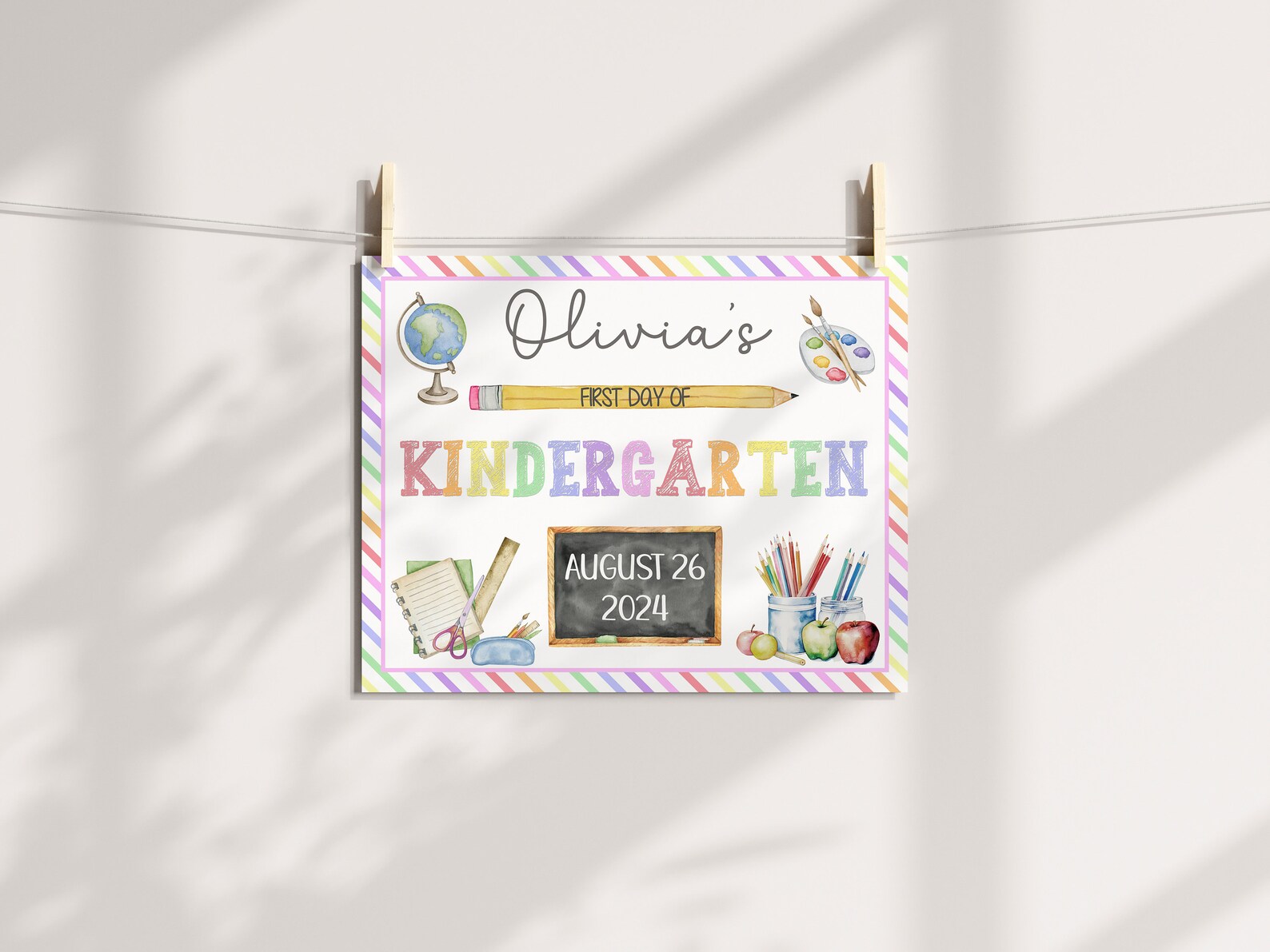 Editable First Day of School Sign, School Sign Template, Back to School ...