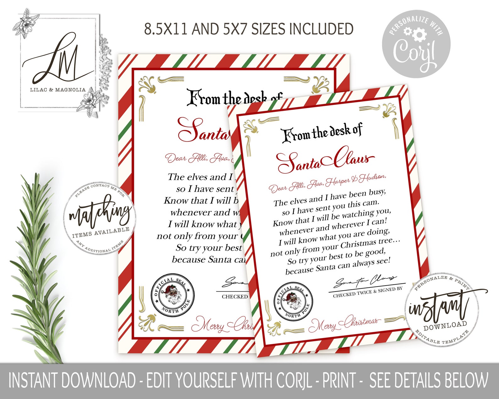 Santa Cam Letter, Editable Template, Printable Santa Letter, Santa ...