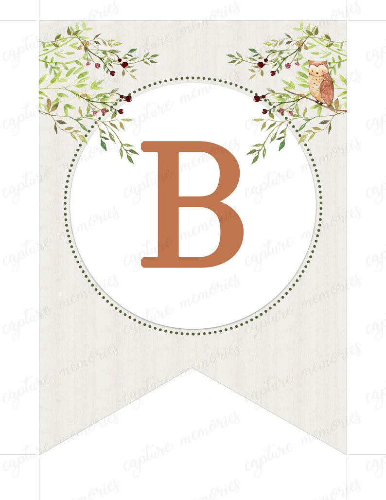 Woodland Greenery Welcome Banner Instant Download Baby - Etsy