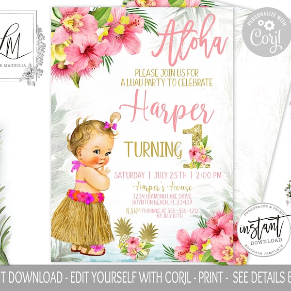 1st Birthday Luau - Etsy