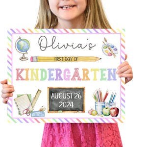 Editable First Day of School Sign, School Sign Template, Back to School ...