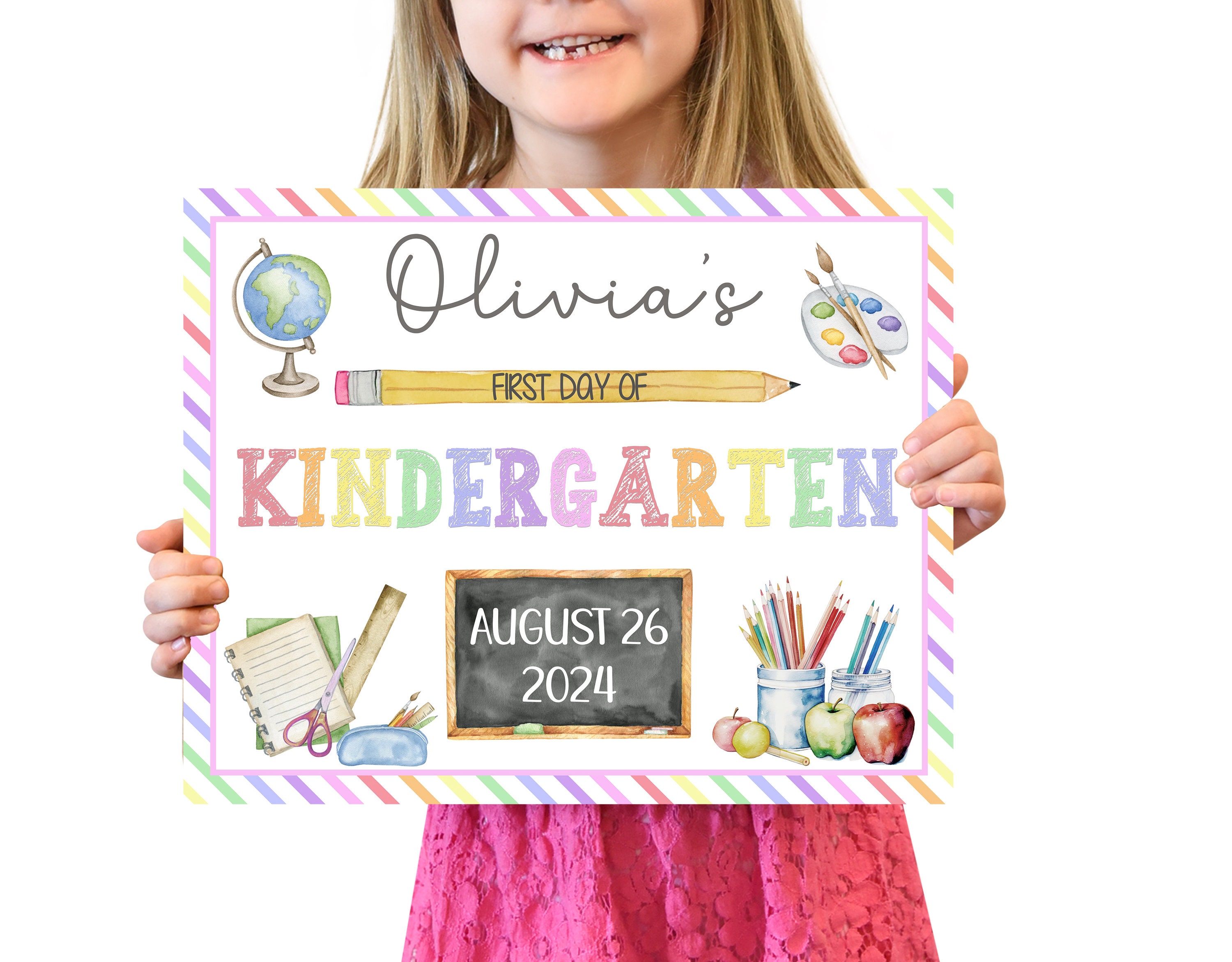Editable First Day of School Sign, School Sign Template, Back to School ...