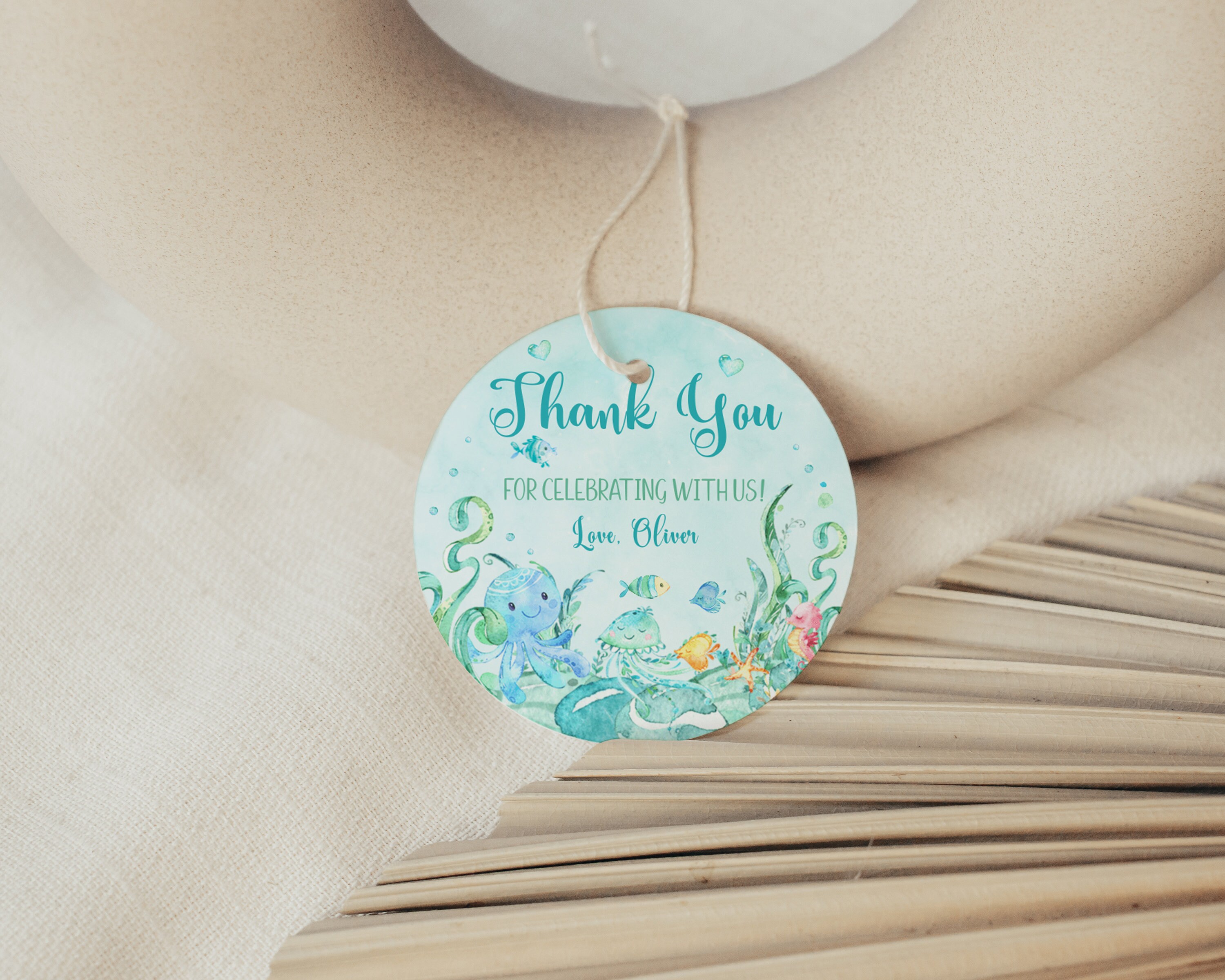 Editable Under the Sea Birthday Favor Tag Under the Sea - Etsy