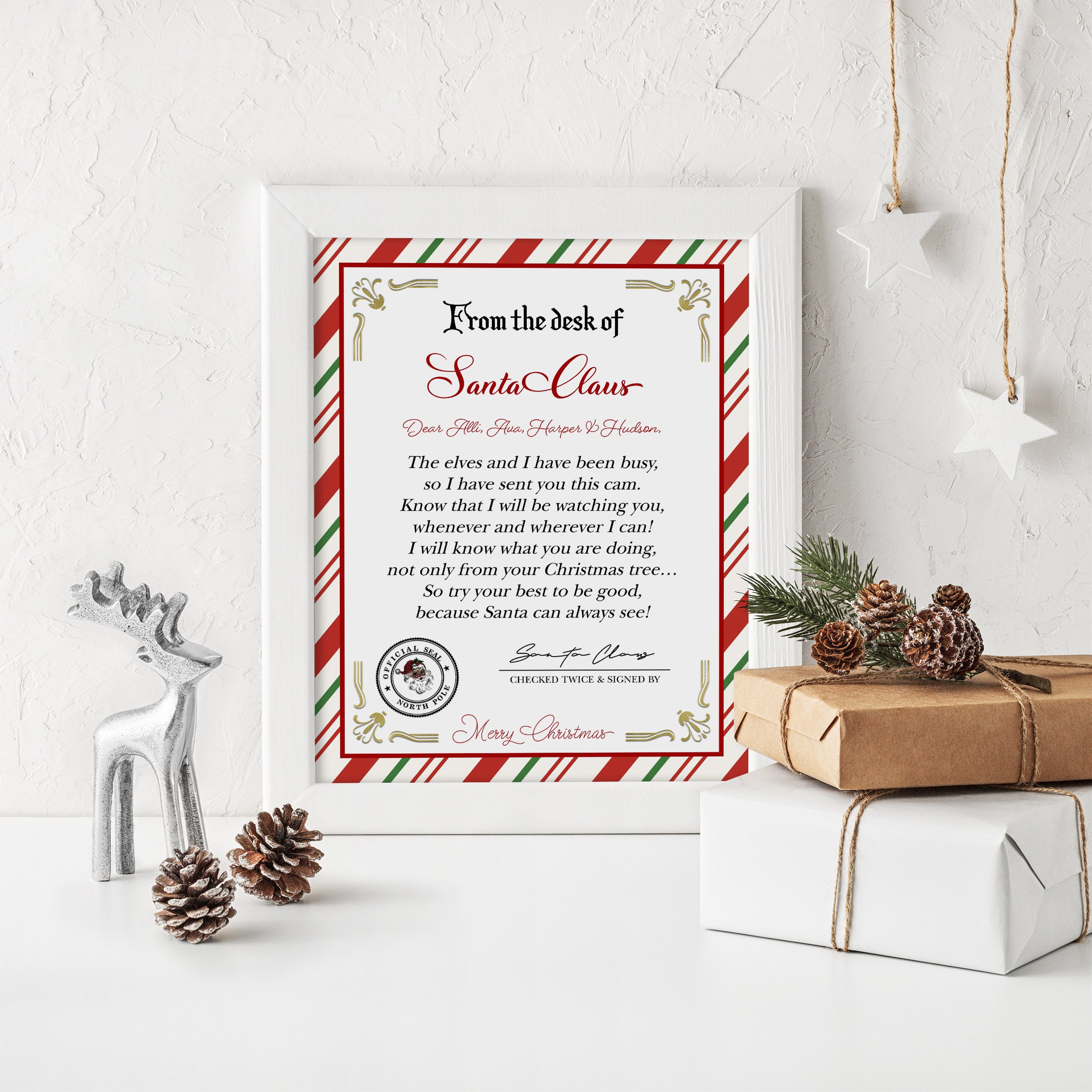 Santa Cam Letter, Editable Template, Printable Santa Letter, Santa ...