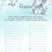 Blue Elephant Baby Shower Game Set Blue Elephant Baby Shower - Etsy