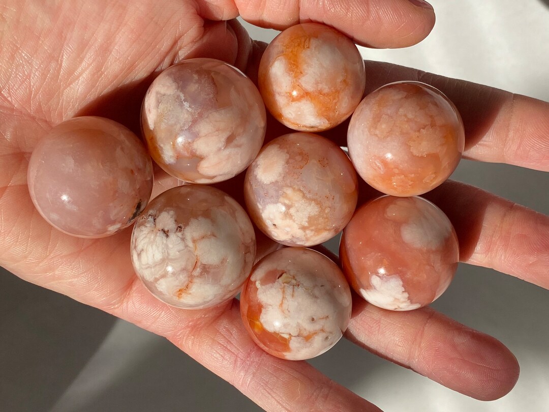 Carnelian Flower Agate Sphere - Etsy